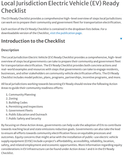 Local Jurisdiction Electric Vehicle (EV) Ready Checklist – Atlas EV Hub